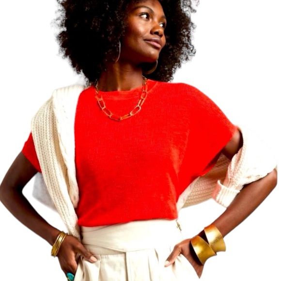 Banana Republic | Sweaters | Banana Republic Orange Red Sweater Linen ...